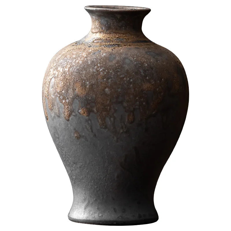 Coarse Dark Ceramic Pottery Dry Flower Vase | The Finishing Touch Decor
